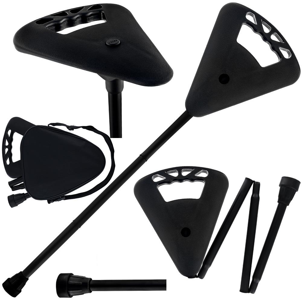 Flipstick: Folding Seat Cane Black - Incl. Bag, Non-Adj.