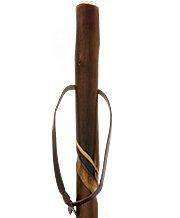 Chestnut-Ebony Carved Spiral Staff: Leather Strap, Combi Tip