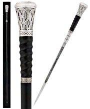 Blackjack 925R Silver Plated Knob Sword Cane w/ Hidden Dice