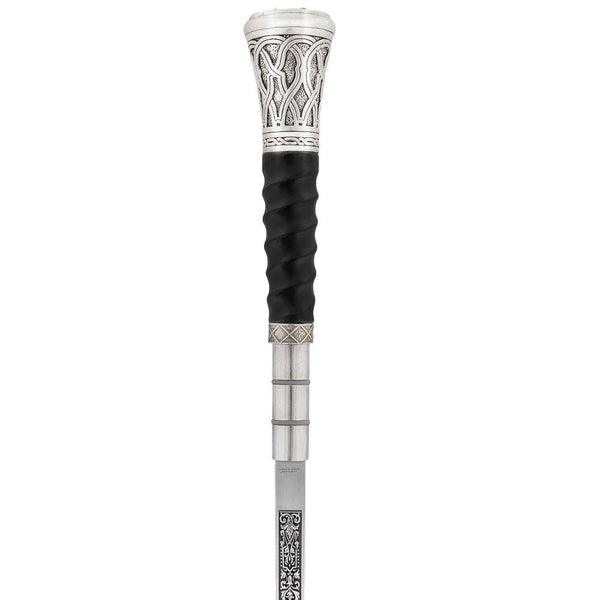 Blackjack 925R Silver Plated Knob Sword Cane w/ Hidden Dice