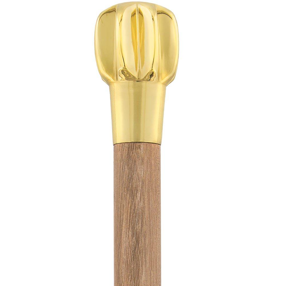 The Persuader: Elegant Brass Knob Mace Cane for Defense