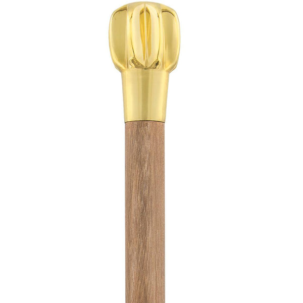 The Persuader: Elegant Brass Knob Mace Cane for Defense