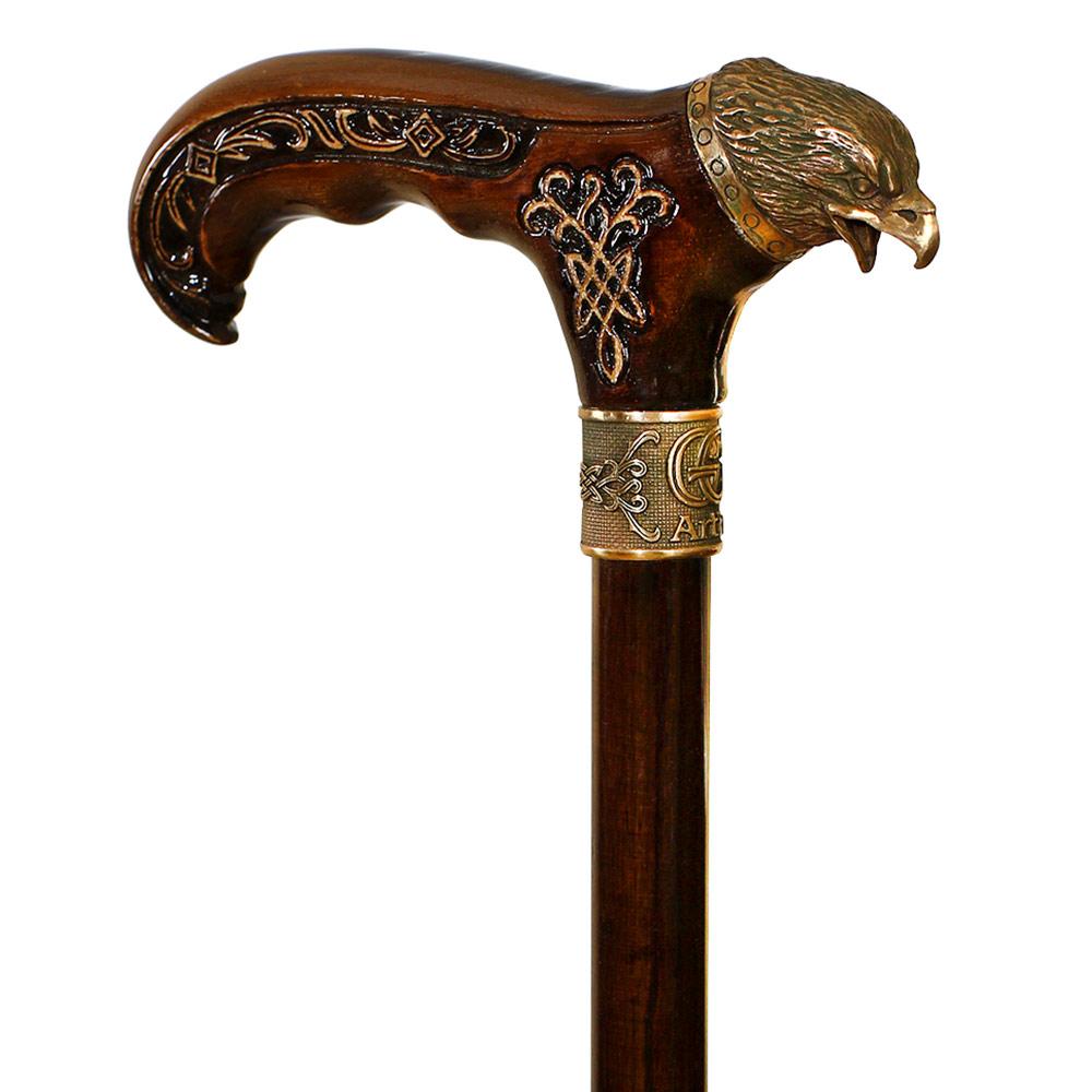 Eagle Head: Bronze Artisan Intricate Detail Design Cane