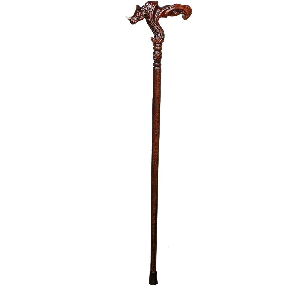 Rhino Right Hand Ergonomic Handcarved Cane: Walk with Strength