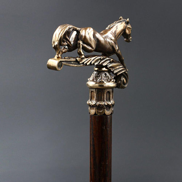 Majestic Victorian Horse: Elegantly Artisan Intricate Cane
