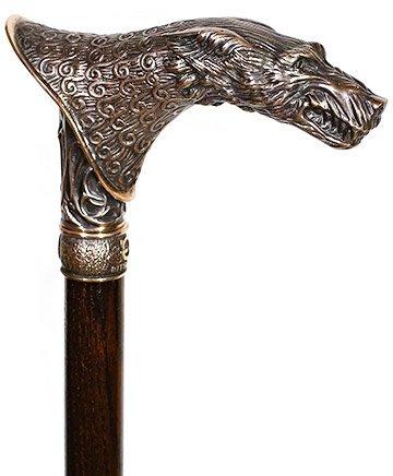 Victorian Wolf: Artisan Intricate Detail Brass Design Cane