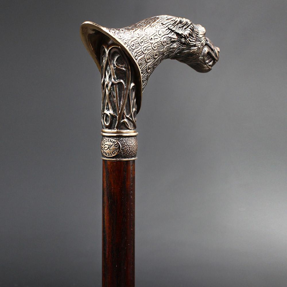 Victorian Wolf: Artisan Intricate Detail Brass Design Cane