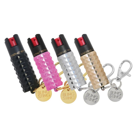 Bling Sting - 1/2 oz - Studded Clip on Cane Strap Pepper Spray