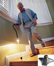 PathLighter Cane KIT - Offset Handle Walking Cane with Lucite Shaft