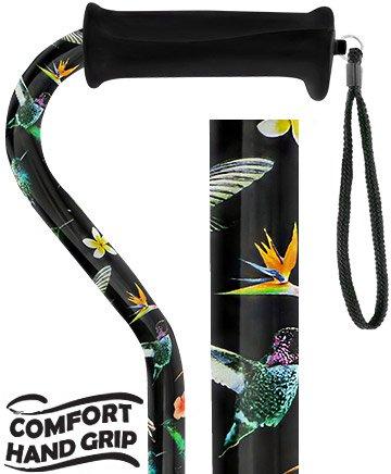 Flight of the Hummingbird Adjustable Cane: Comfort Grip Offset