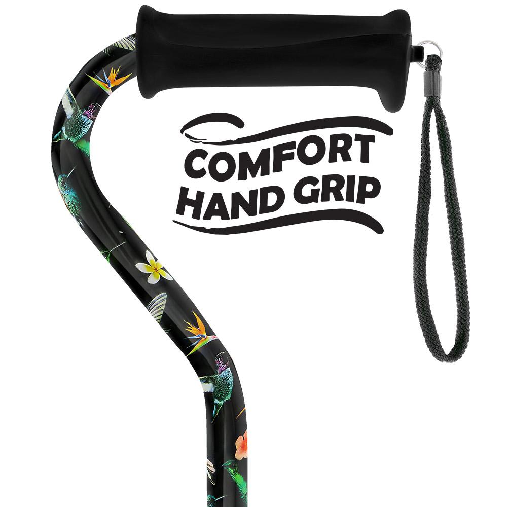 Flight of the Hummingbird Adjustable Cane: Comfort Grip Offset