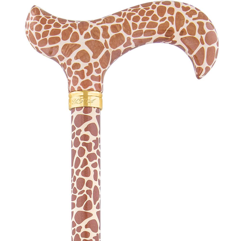 Scratch & Dent Wild Giraffe Designer Adjustable Derby Walking Cane