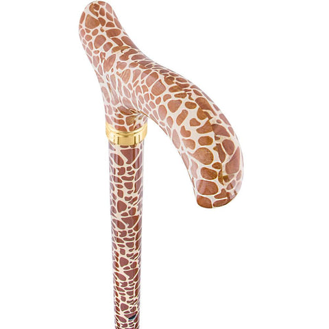 Scratch & Dent Wild Giraffe Designer Adjustable Derby Walking Cane wit
