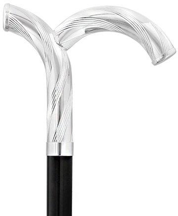 Italian Luxury: 'Curiously Curvaceous' Cane, In 925r Silver