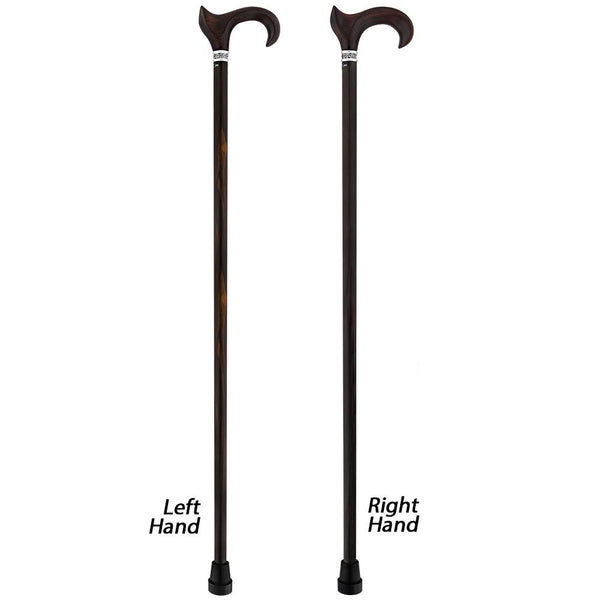 Luxury Cocobolo & Ebony Cane: Ergonomic, Pewter Rose Collar