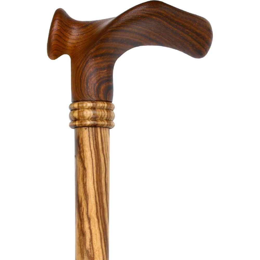 Contour Palm Grip Cane - Zebrano Wood, Ergonomic Comfort