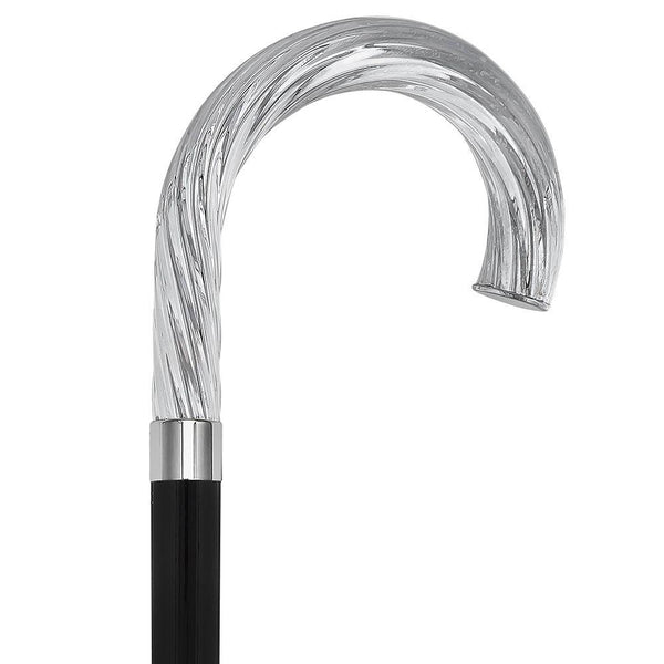 Italian Luxury: Twisted Ribbed Tourist Cane, 925r Silver