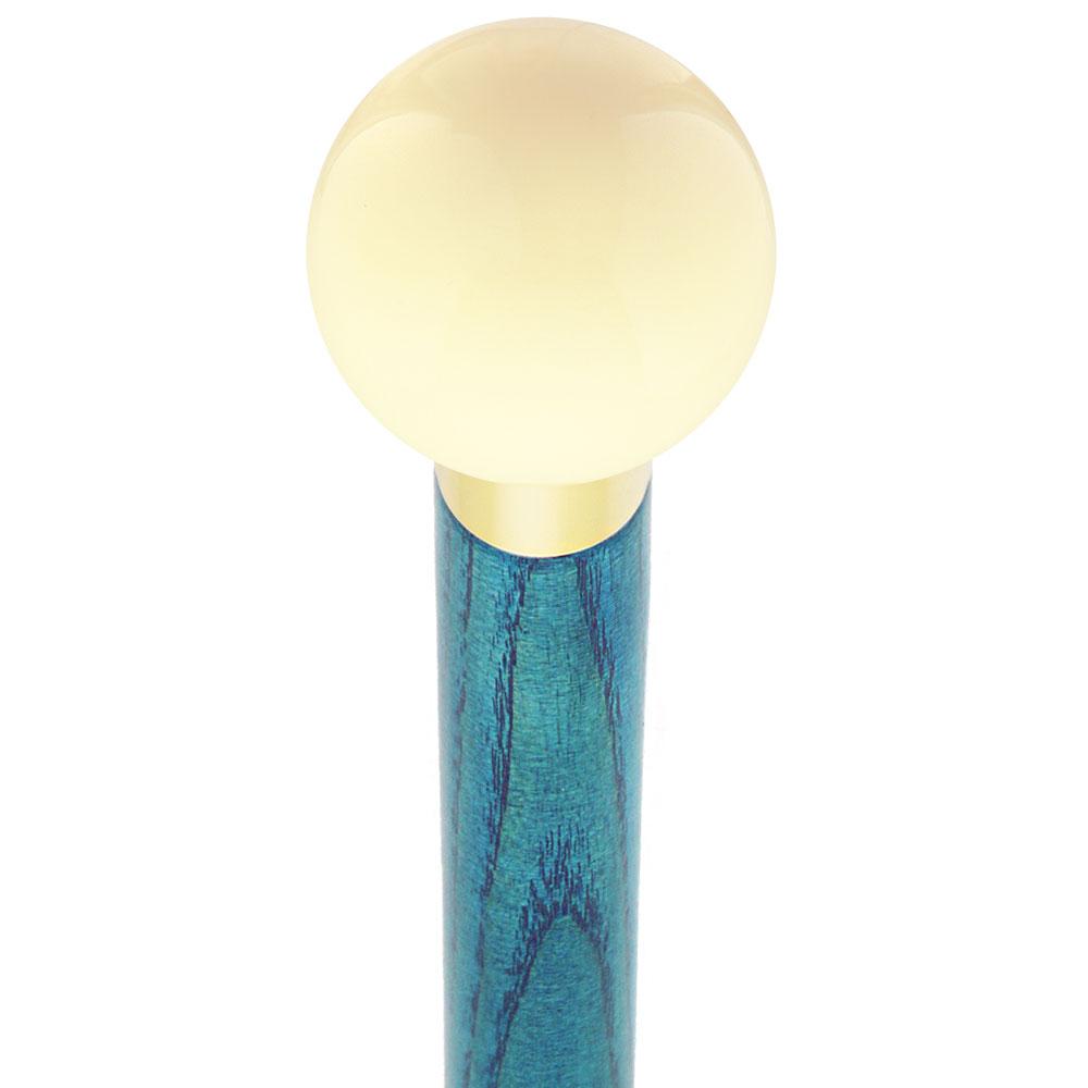 Vanilla Ivory Round Knob Cane w/ Custom Color Ash Shaft & Collar