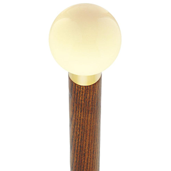 Vanilla Ivory Round Knob Cane w/ Custom Color Ash Shaft & Collar