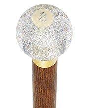 Playful 8 Ball Clear Sparkle Round Knob Cane with Custom Color Ash ...