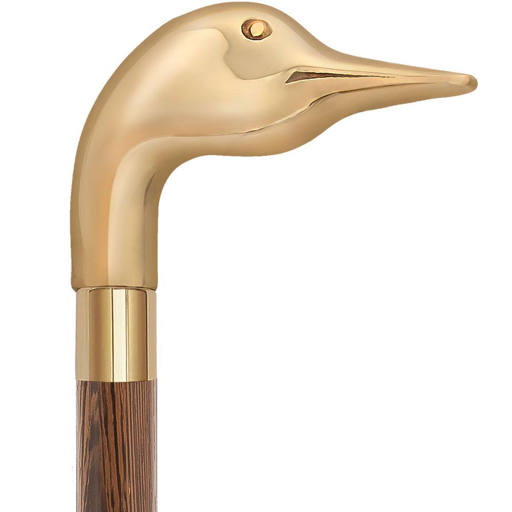 Brass Goose Handle Walking Cane w/ Custom Shaft and Collar