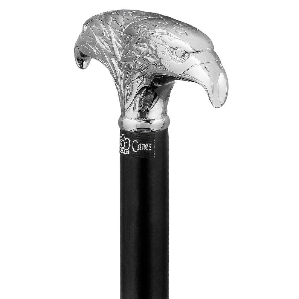 Patriotic Chrome Plated Double Eagle T-Handle Walking Cane
