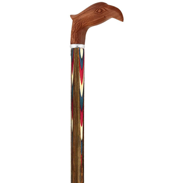 Copy of Colors Don't Run Eagle Handle Walking Cane With Inlaid