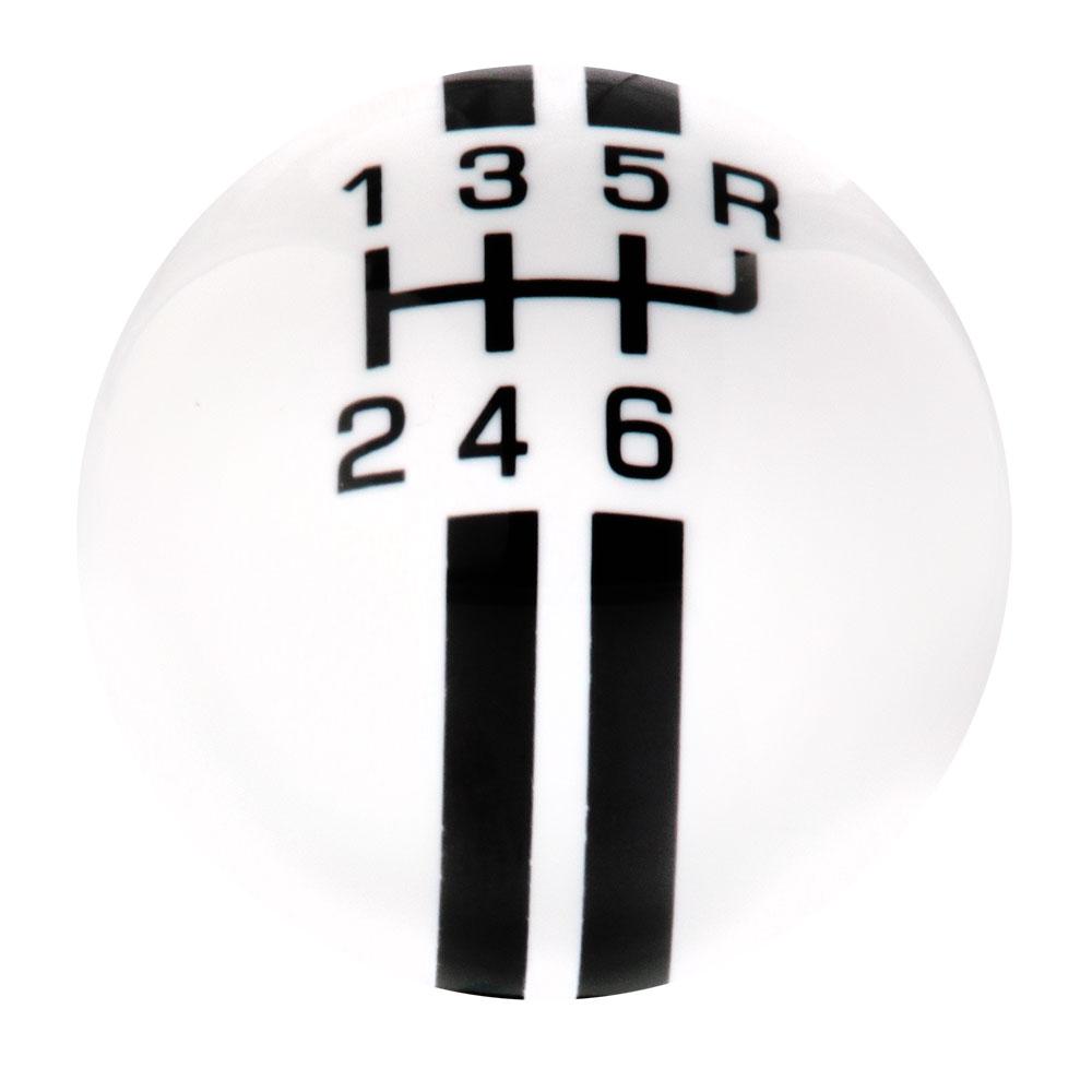 Black & White Rally Shift Round Knob Cane w/ Custom Color Ash Shaft