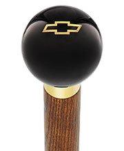 Classic Licensed Chevy Emblem Black Round Knob Cane with Custom Color ...