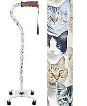 Adorable Cats Convertible Quad Base Walking Cane with Comfort Grip