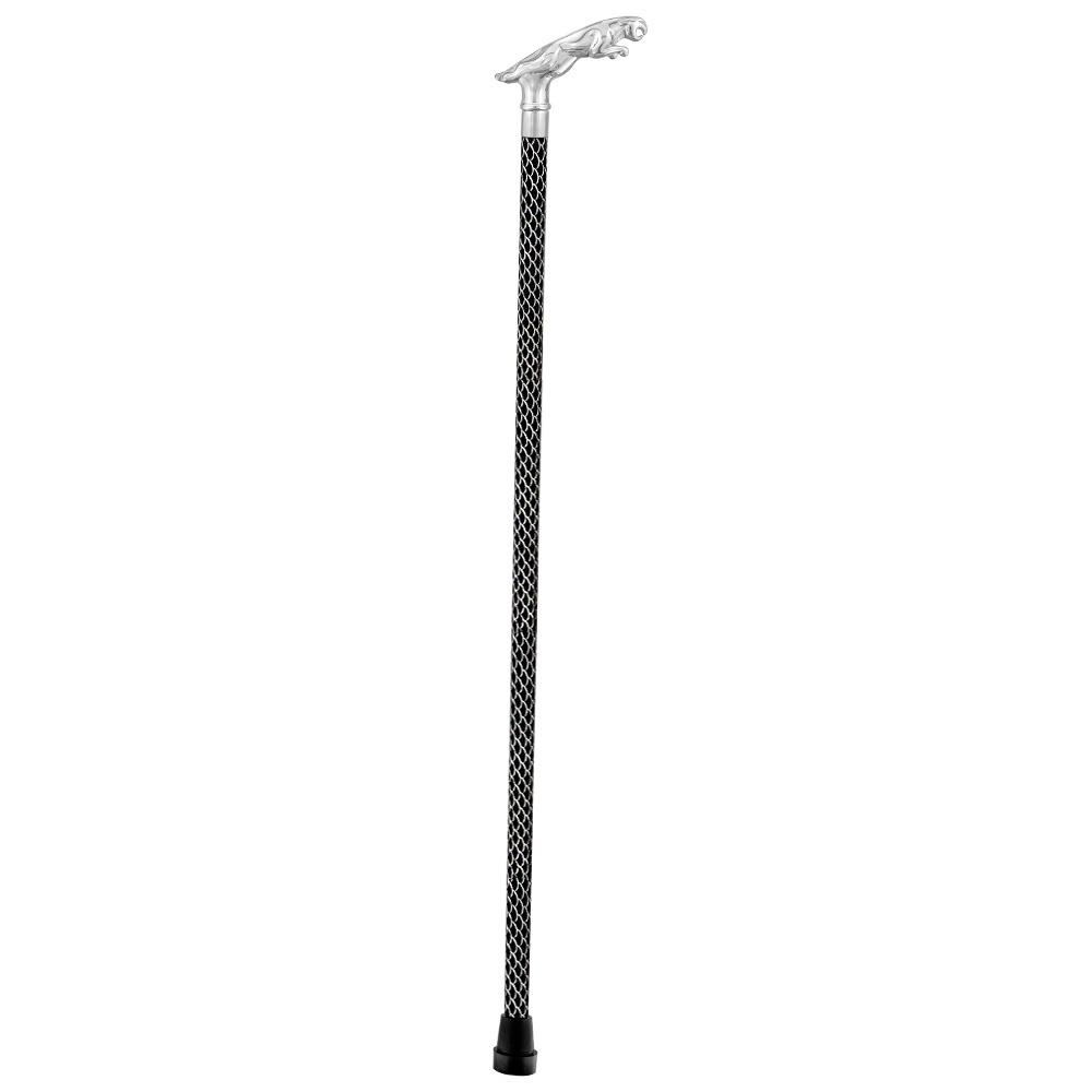 Chrome Jaguar Handle Walking Cane w/ Custom Laser Etched Shaft