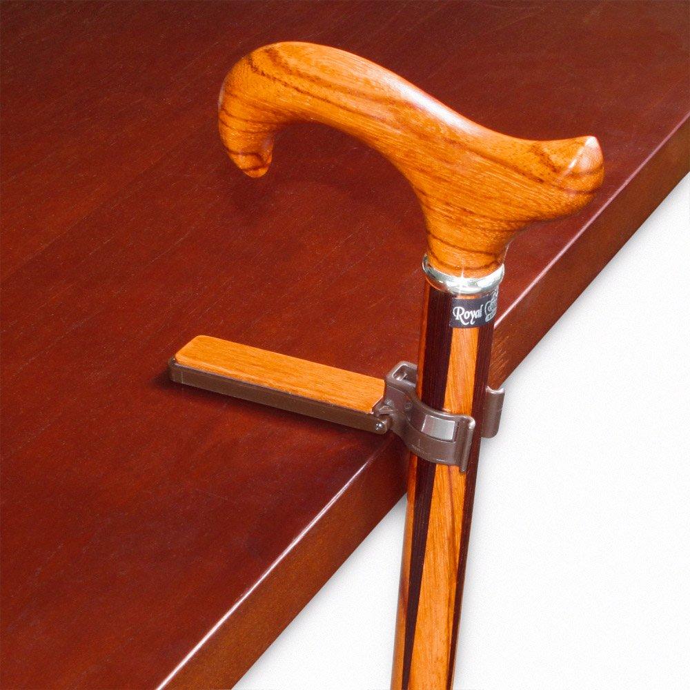 Auto Flip-Up Rosewood Wood Cane Holder: Easy Store-Away Design