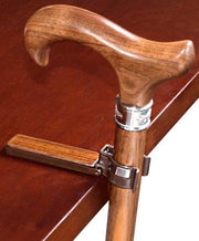 Auto Flip-Up Walnut Wood Cane Holder: Easy Store-Away Design