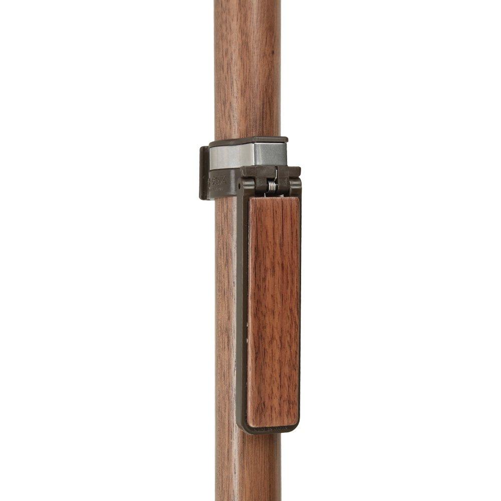 Auto Flip-Up Walnut Wood Cane Holder: Easy Store-Away Design