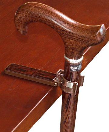 Auto Flip-Up Wenge Wood Cane Holder: Easy Store-Away Design