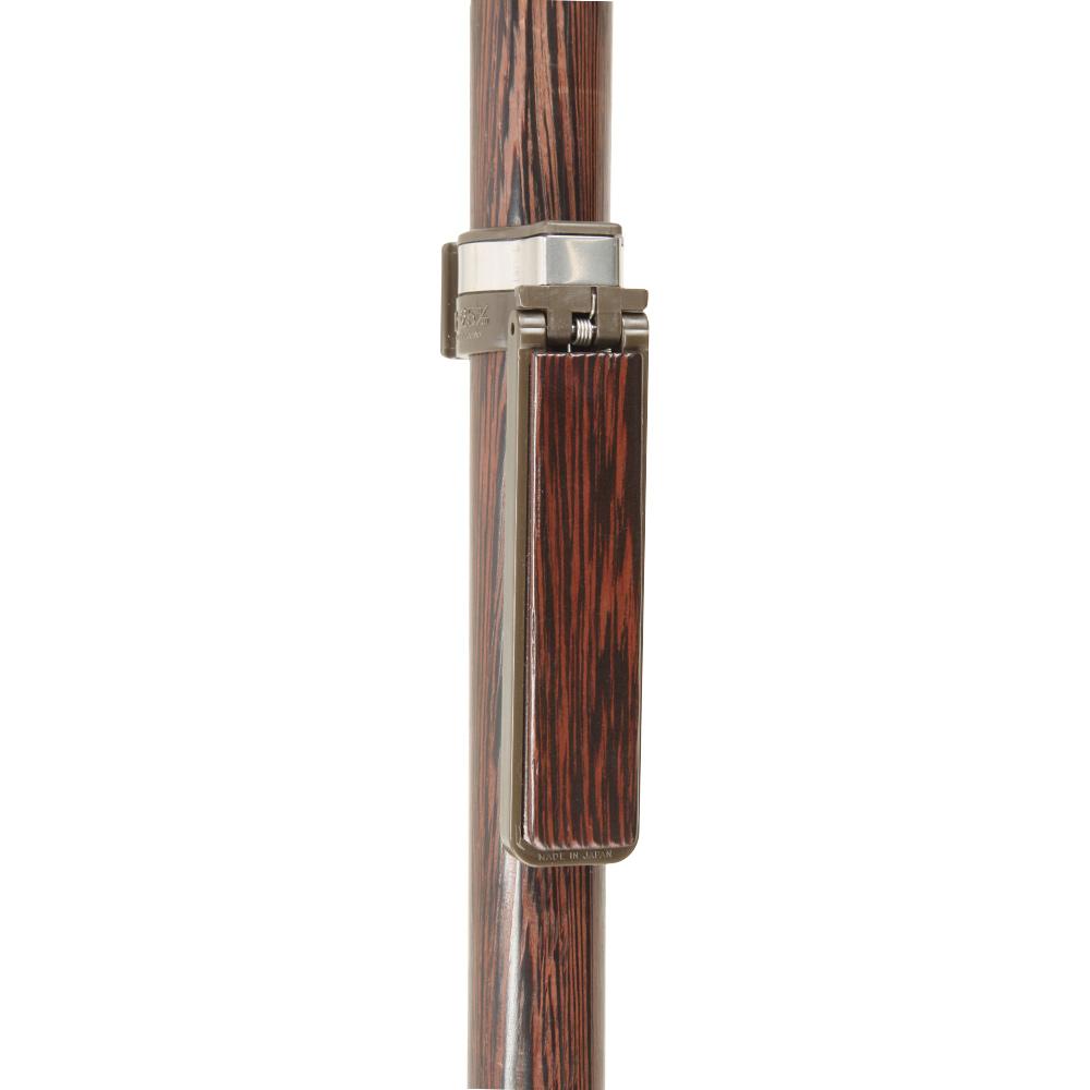 Auto Flip-Up Wenge Wood Cane Holder: Easy Store-Away Design