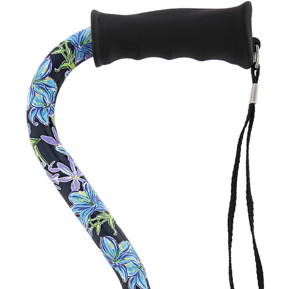 Designer Dark Blue Vivienne May: Comfort Grip Offset Cane