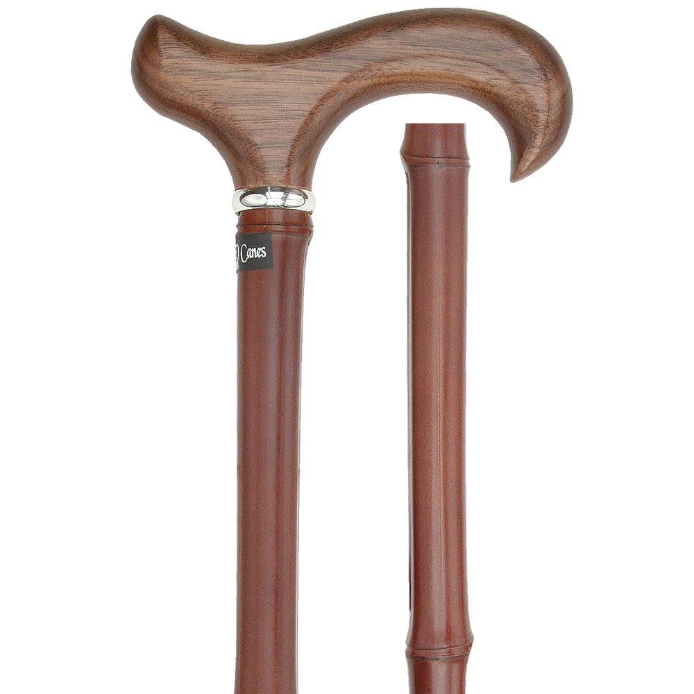 Scratch & Dent Walnut Derby Handle Cane with Dark Bamboo Shaft V1521