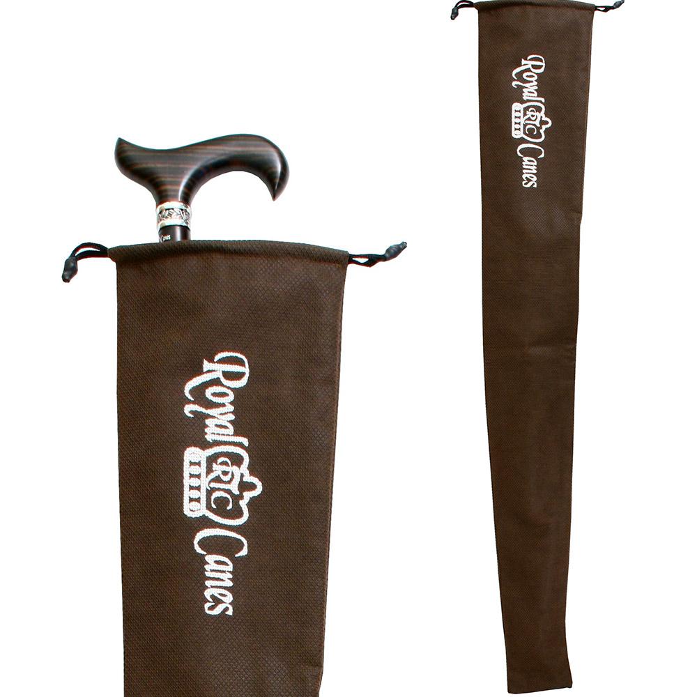 Brown Cloth Cane Bag With Draw String