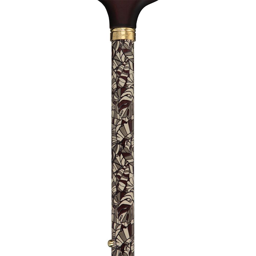 Bahama Leaf Folding Adjustable Designer Derby Walking Cane with