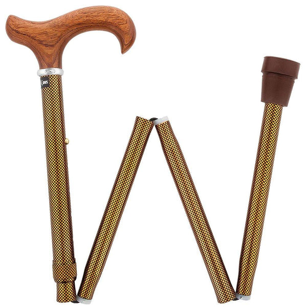 Luxury Folding Rosewood Cane, Adjustable & Collapsible