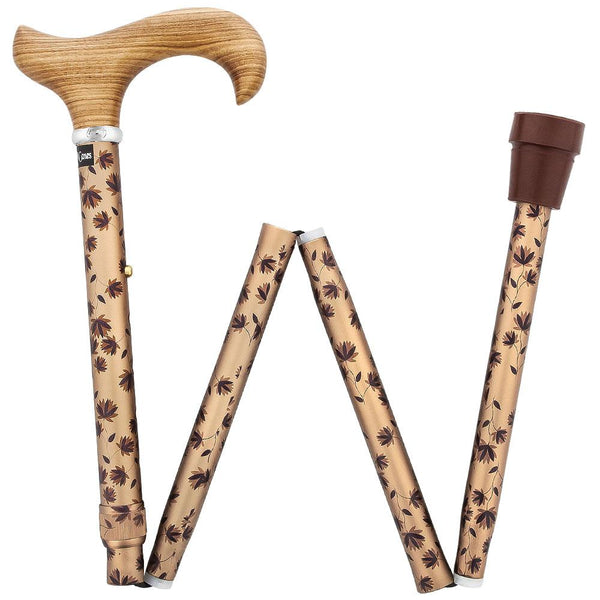 Scratch and Dent Folding Cane Zebrano Derby Handle Walking Cane With