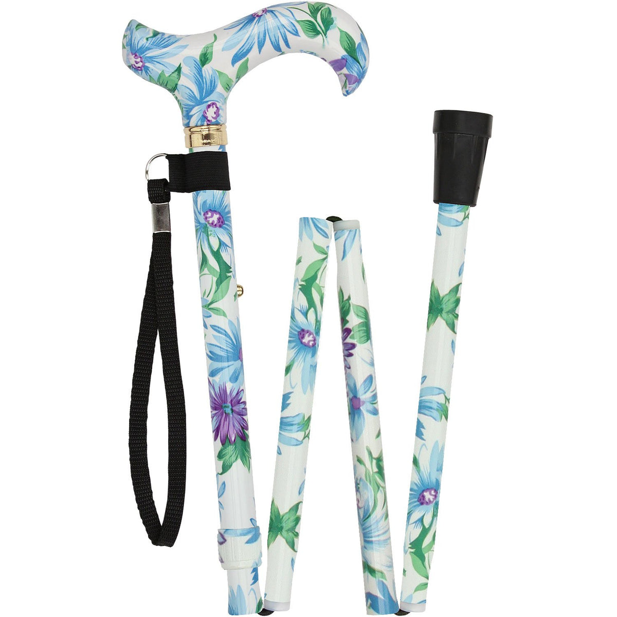 Heavenly Gardens: Patterned Handle Designer Folding Cane