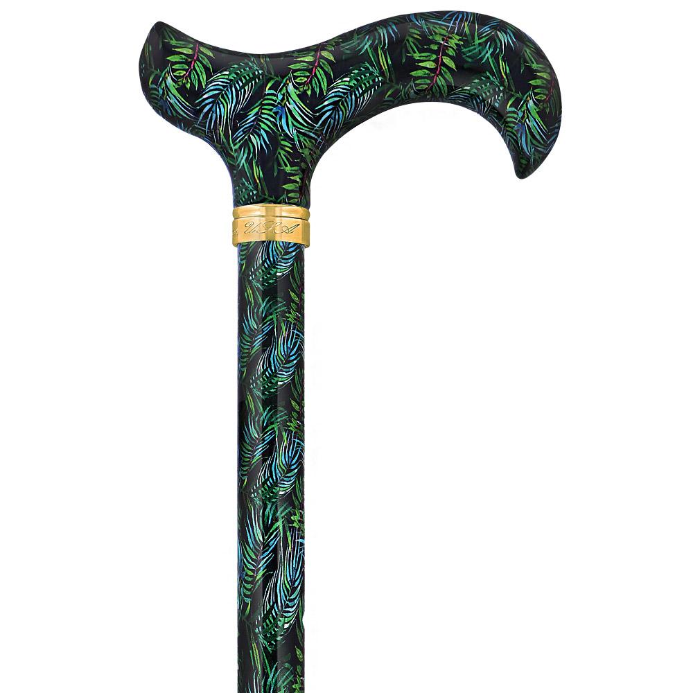 Midnight Breeze: Designer Folding Cane with Patterned Handle