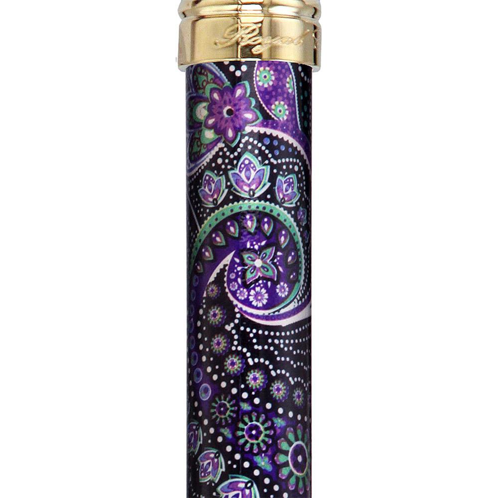 Mini-Purple Majesty: Adjustable Folding Cane with Zipper Bag