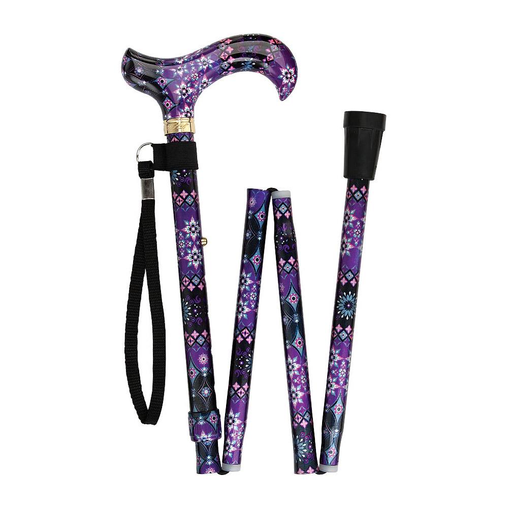 Pretty Purple Folding Adjustable Designer Derby Walking Cane