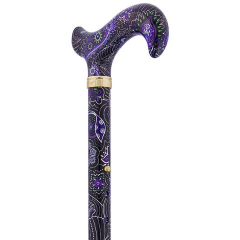 Purple Majesty Adjustable Folding Designer Derby Cane with