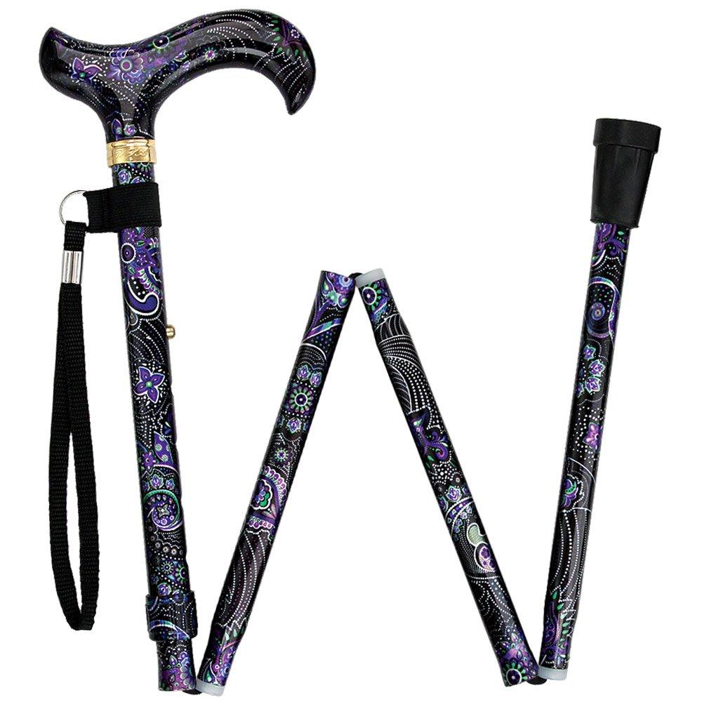 Purple Majesty Folding Adjustable Designer Derby Walking Cane