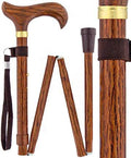 Realistic Wood Designer Folding Adjustable Walking Cane – Fashionable Canes