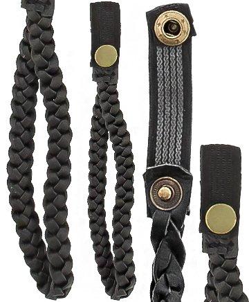 Faux leather hand braided cane strap with Snap Clip attachment